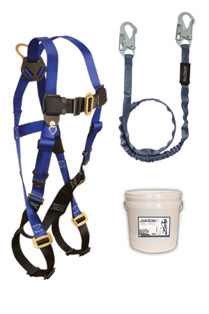9500Z FallTech Harness and Lanyard 2-pc Mini Bucket Kit (7015, 8259, 2 ...
